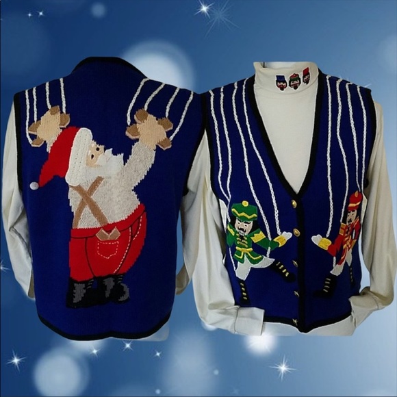 PB&J | Sweaters | Pbj Nutcracker Santa Puppeteer Sweater Vest And ...